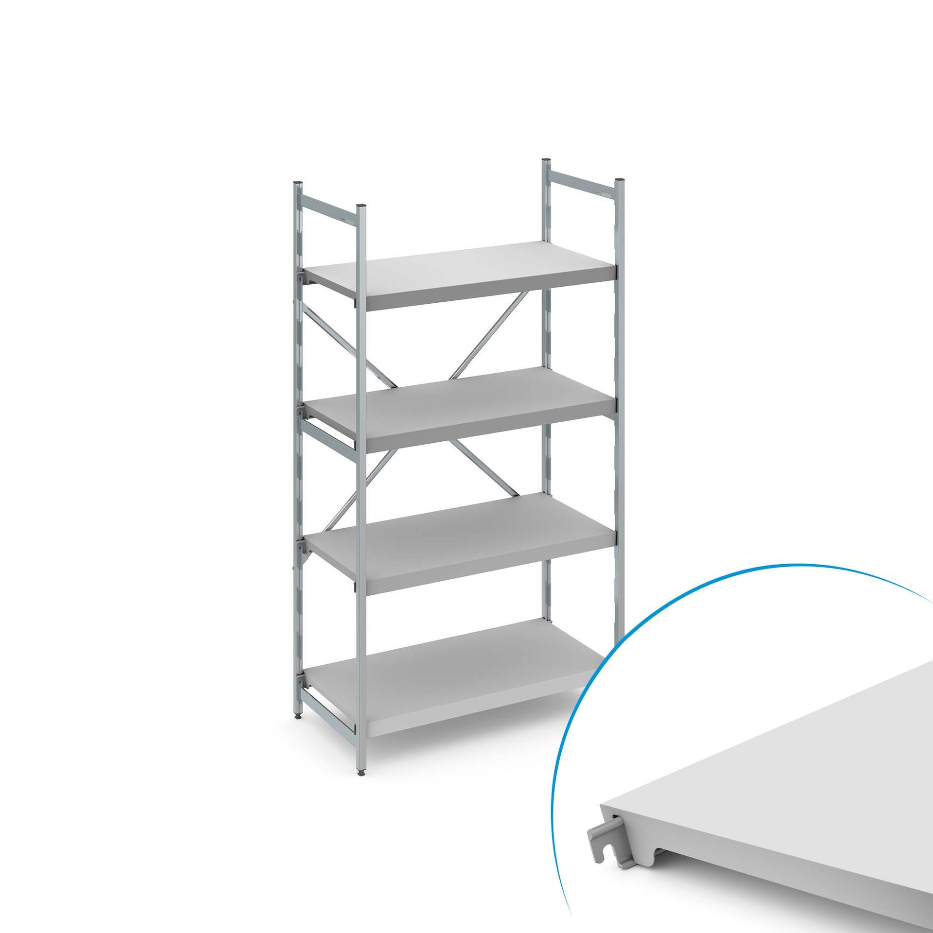Stationary shelving set norm 12 with solid shelf | Stationary shelving ...
